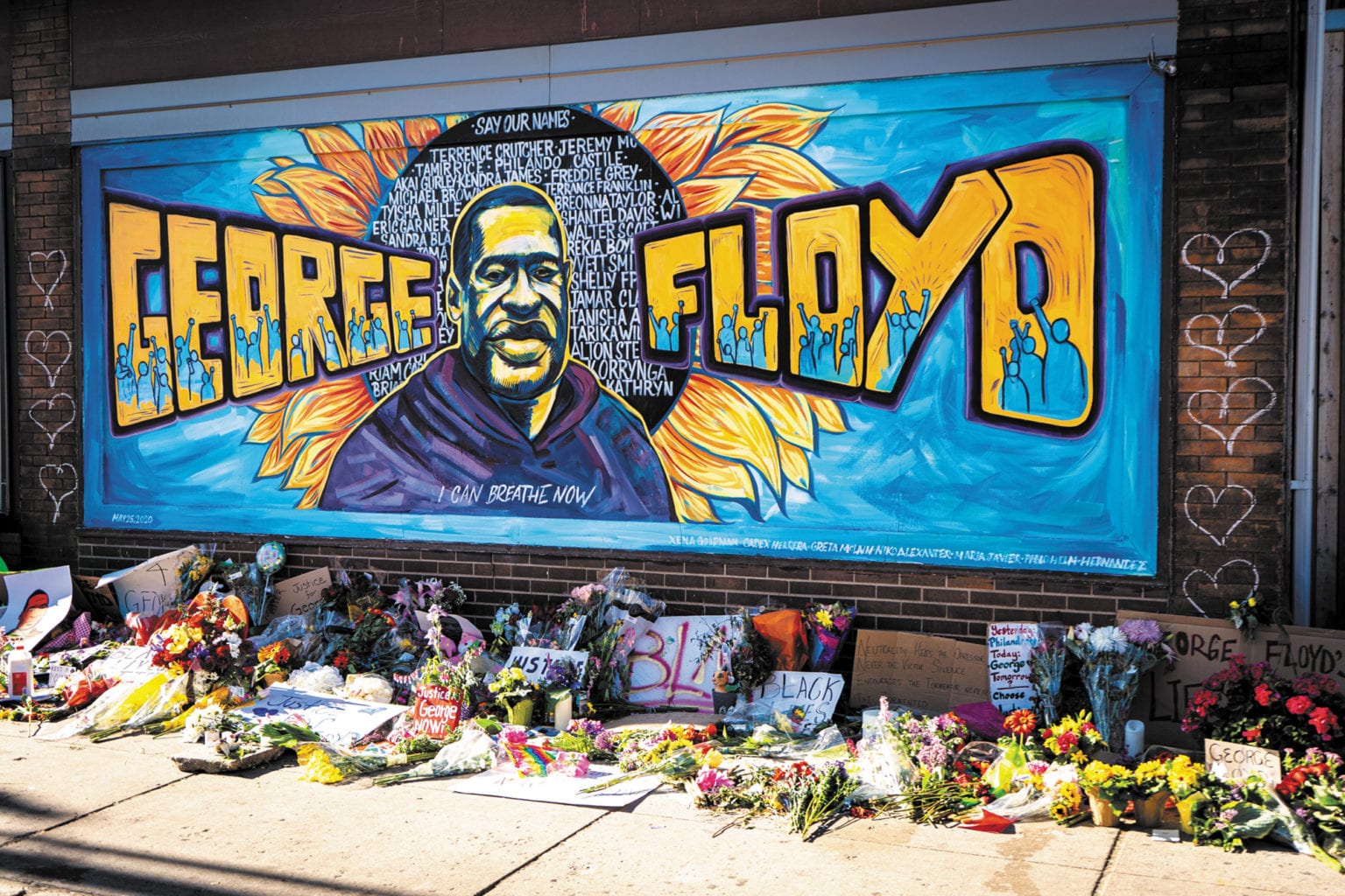 GEORGE FLOYD MURAL by Xena Goldman, Cadex Herrera, Greta McLain, Niko ...