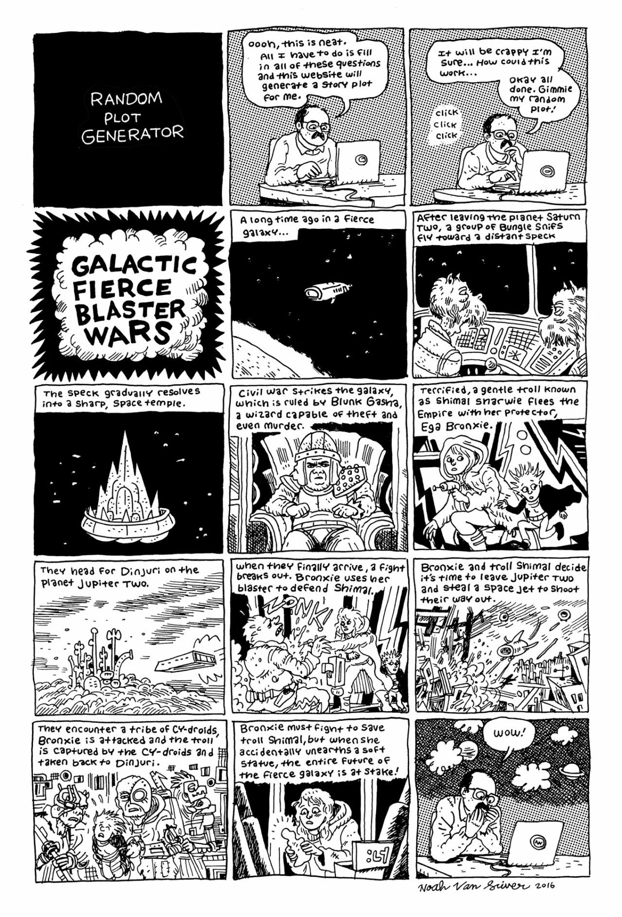 Random Plot Generator by Noah Van Sciver - BIRDY MAGAZINE